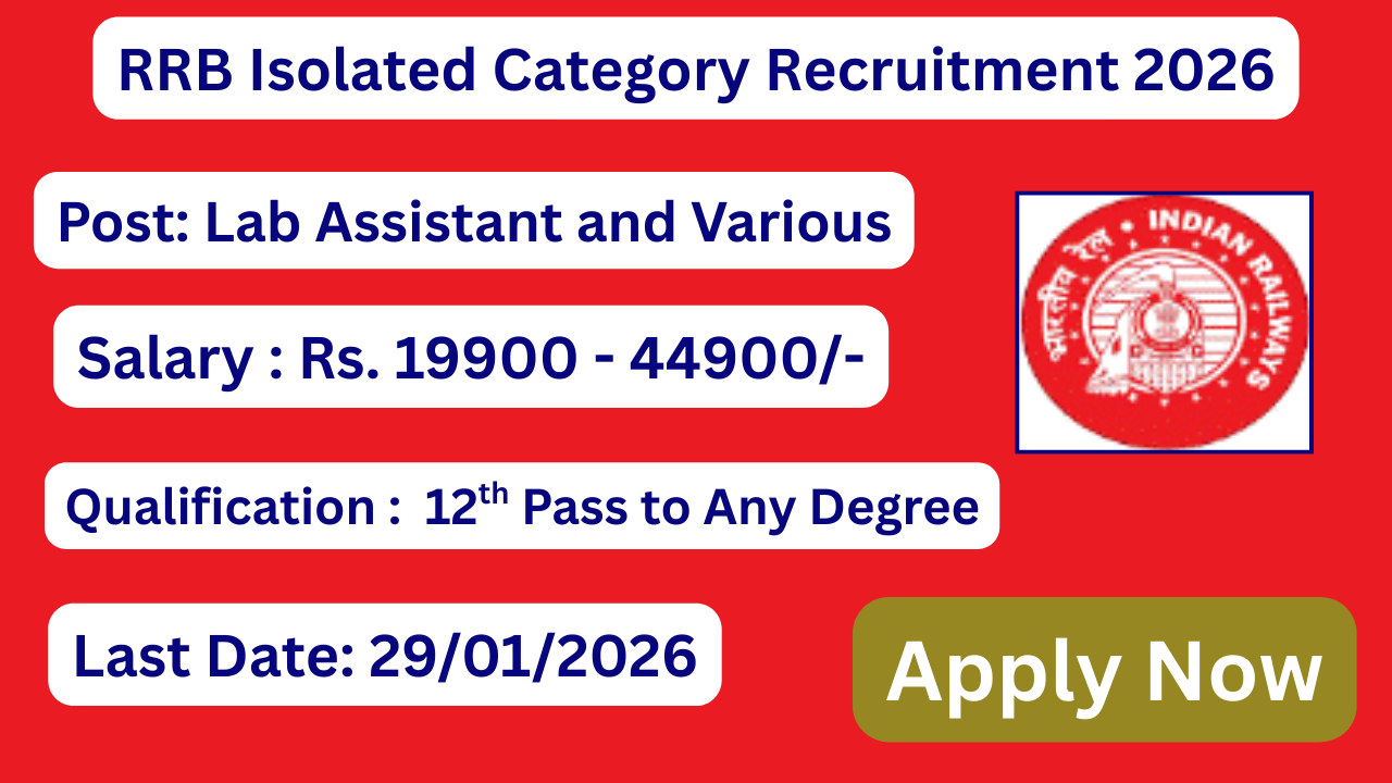 RRB Isolated Category Recruitment 2026